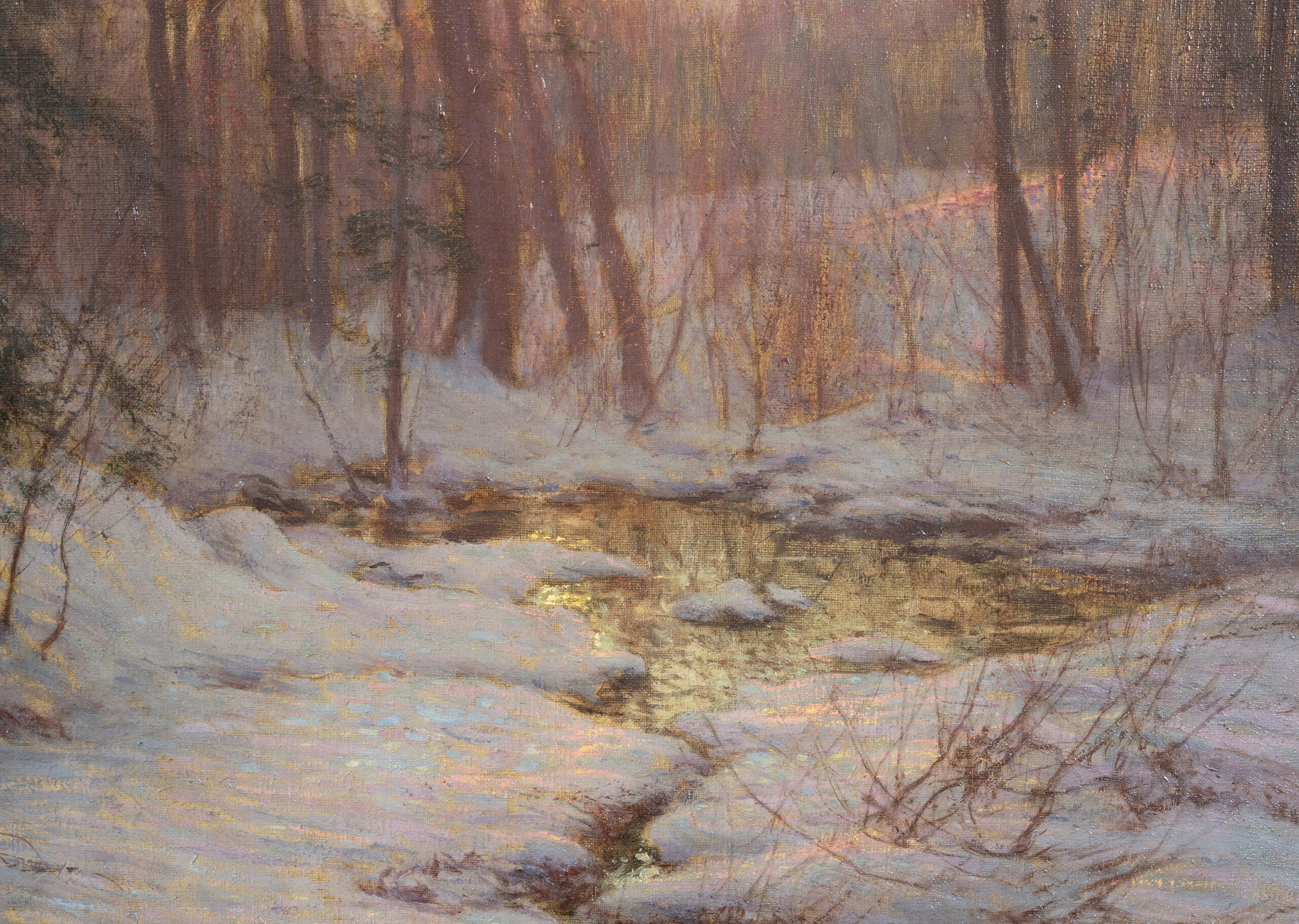 Winter Stream at Sunset - Vose Galleries
